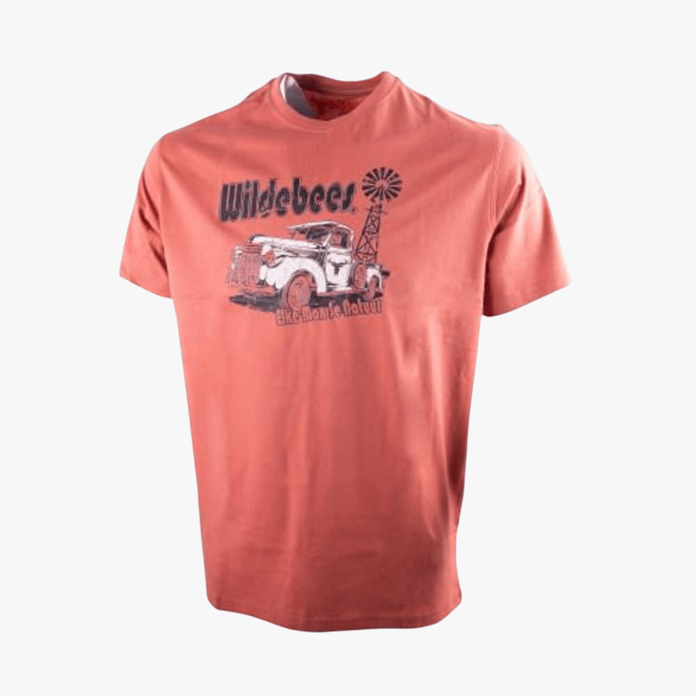Wildebees Mens Farm Pick Up Short Sleeve Tee Burnt Rust – Brands Megastore