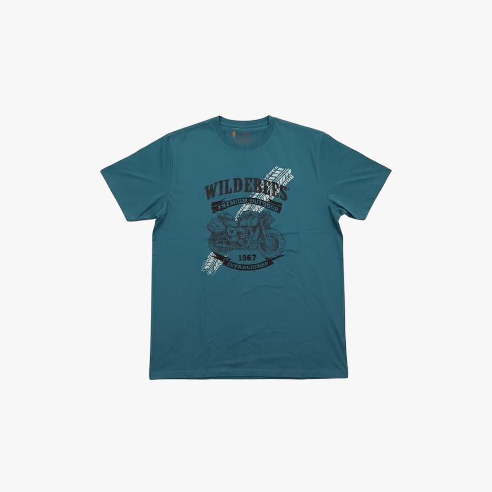 Wildebees Mens Adventure Bike Tee Blue – Brands Megastore