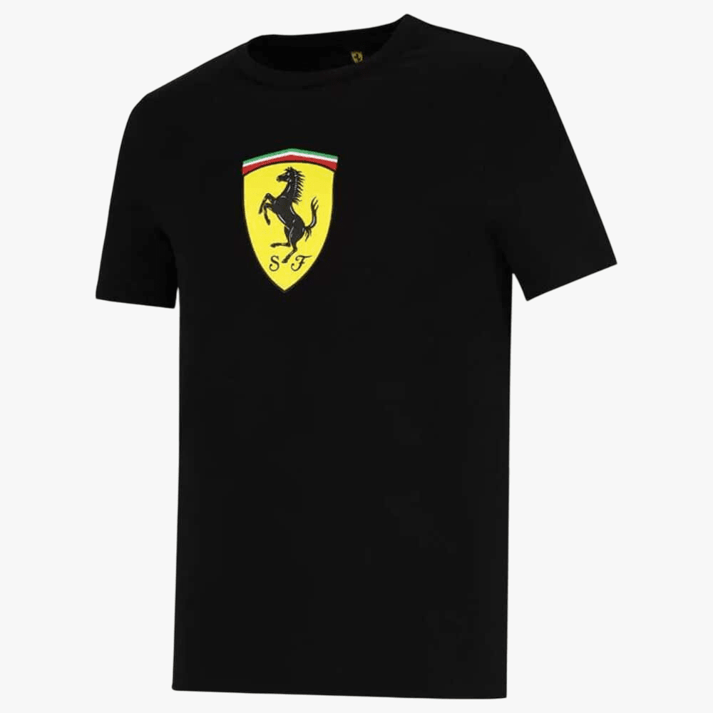 Puma Mens Ferrari Race Colored Big Shield Short Sleeve Tee Black ...