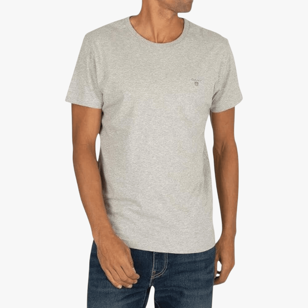 Gant Mens Original Fit Short Sleeve Tee 94 Grey – Brands Megastore