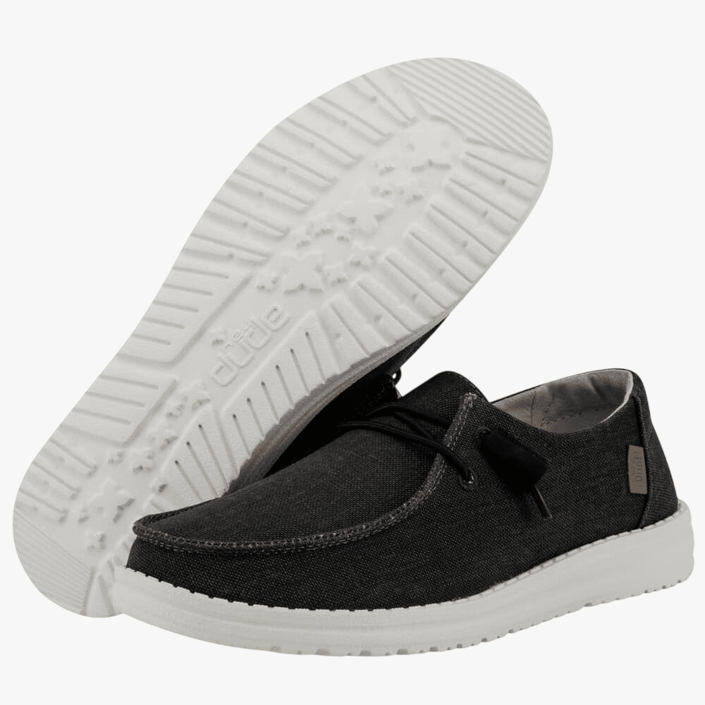 Hey Dude Womens Wendy Chambray Shoe Off Black – Brands Megastore