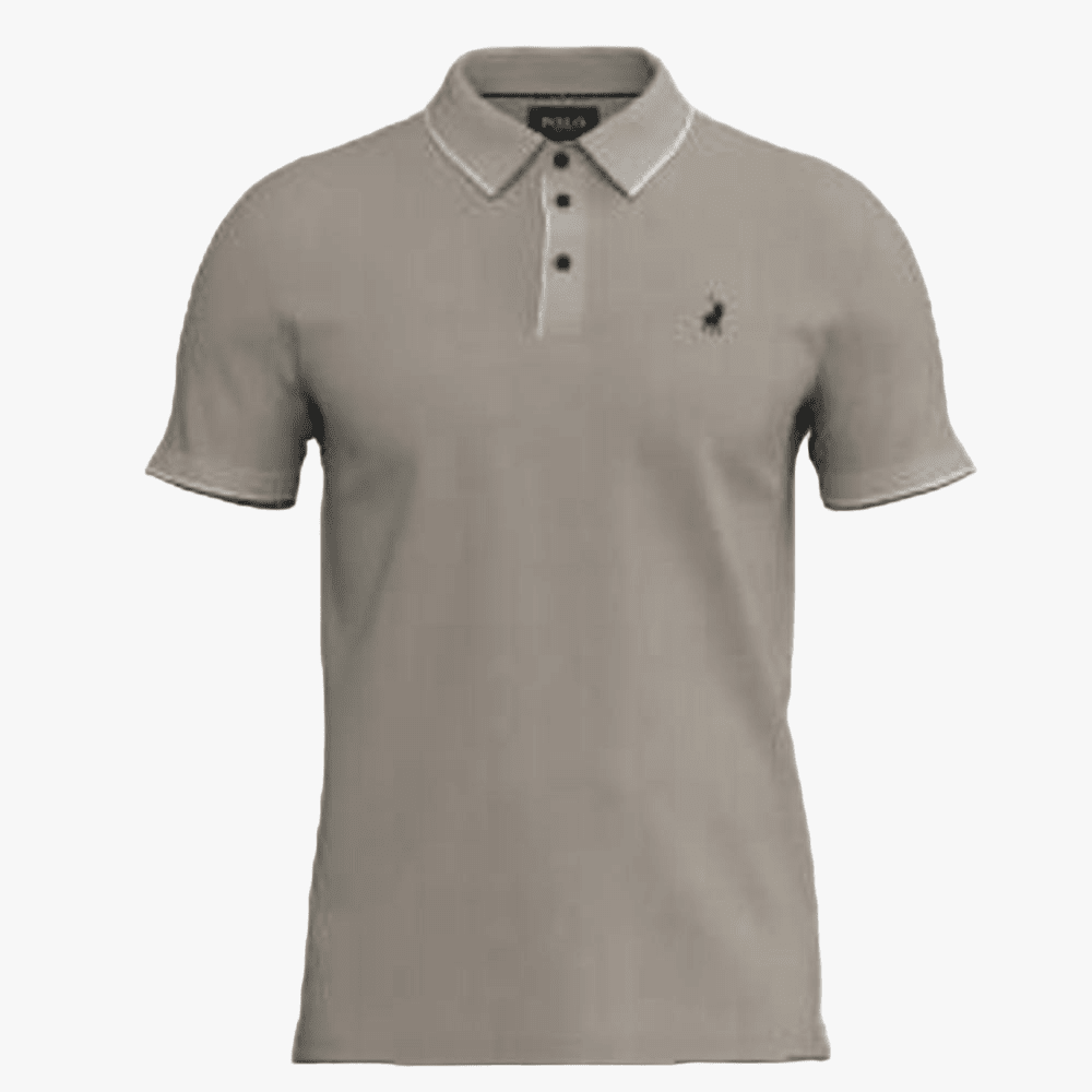 Polo Mens Tipped Short Sleeve Golfer Stone – Brands Megastore