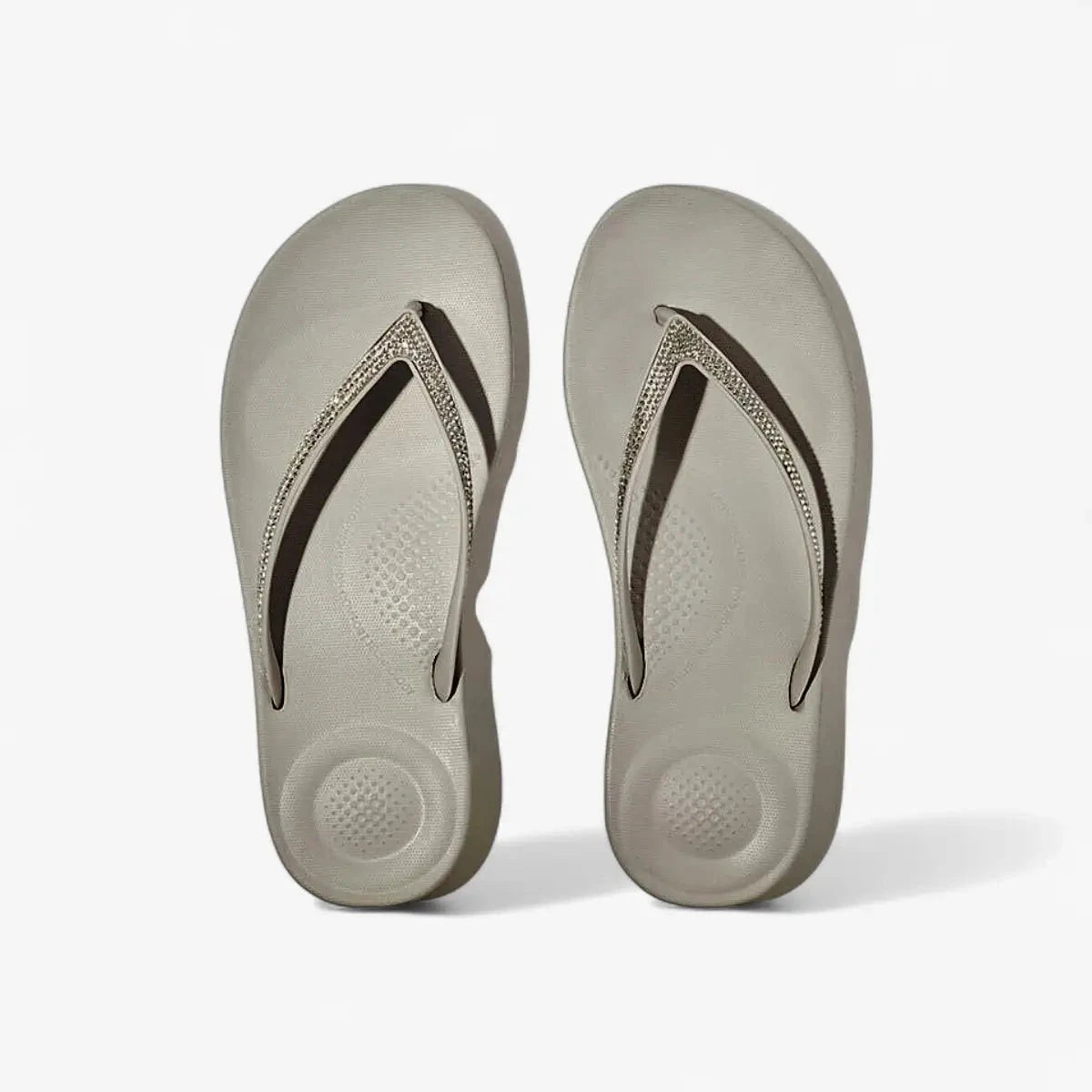 Fit Flop Womens I Qushion Sparkle Sandal Grey – Brands Megastore