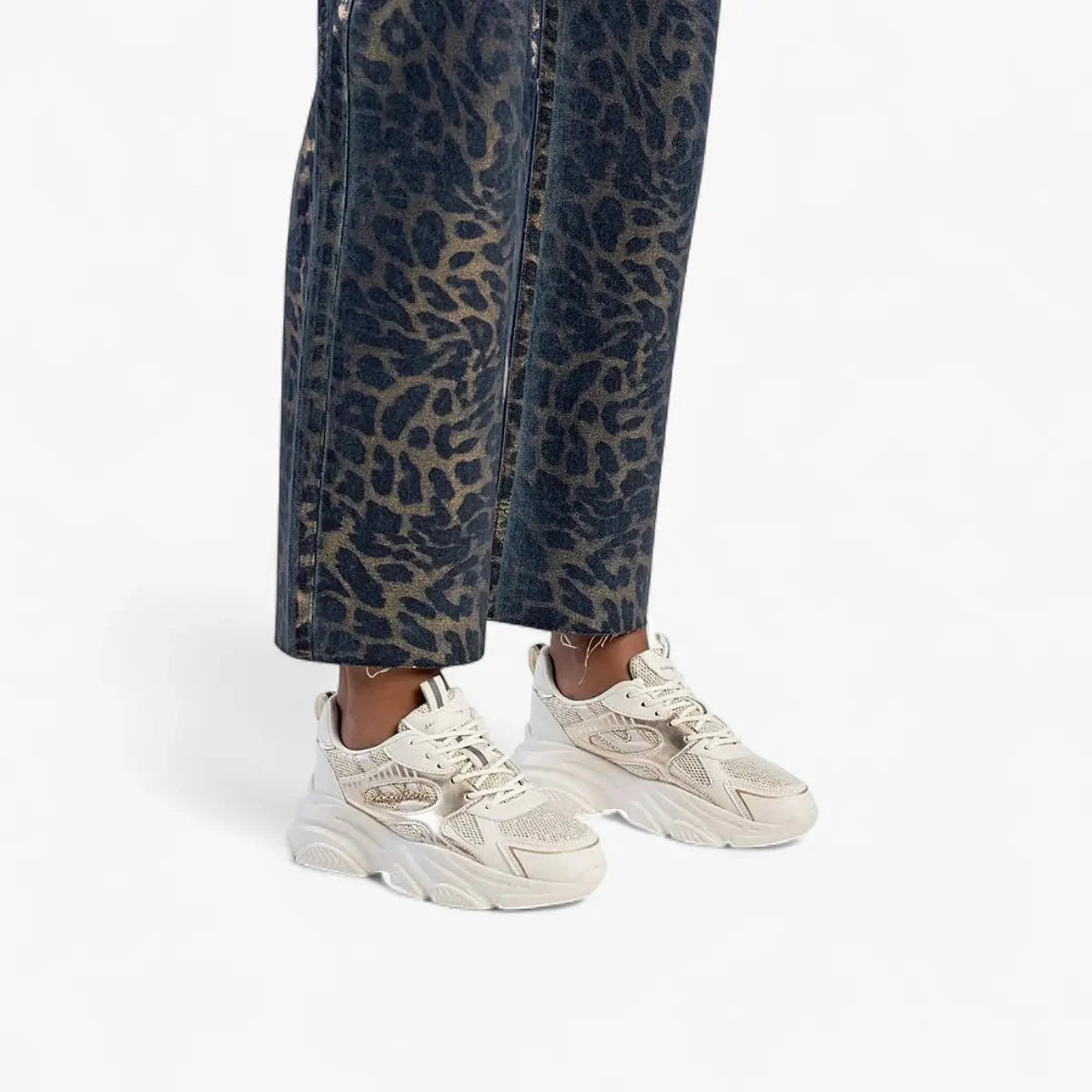 Sissy Boy Womens Chunky Gold Sneaker Cream – Brands Megastore