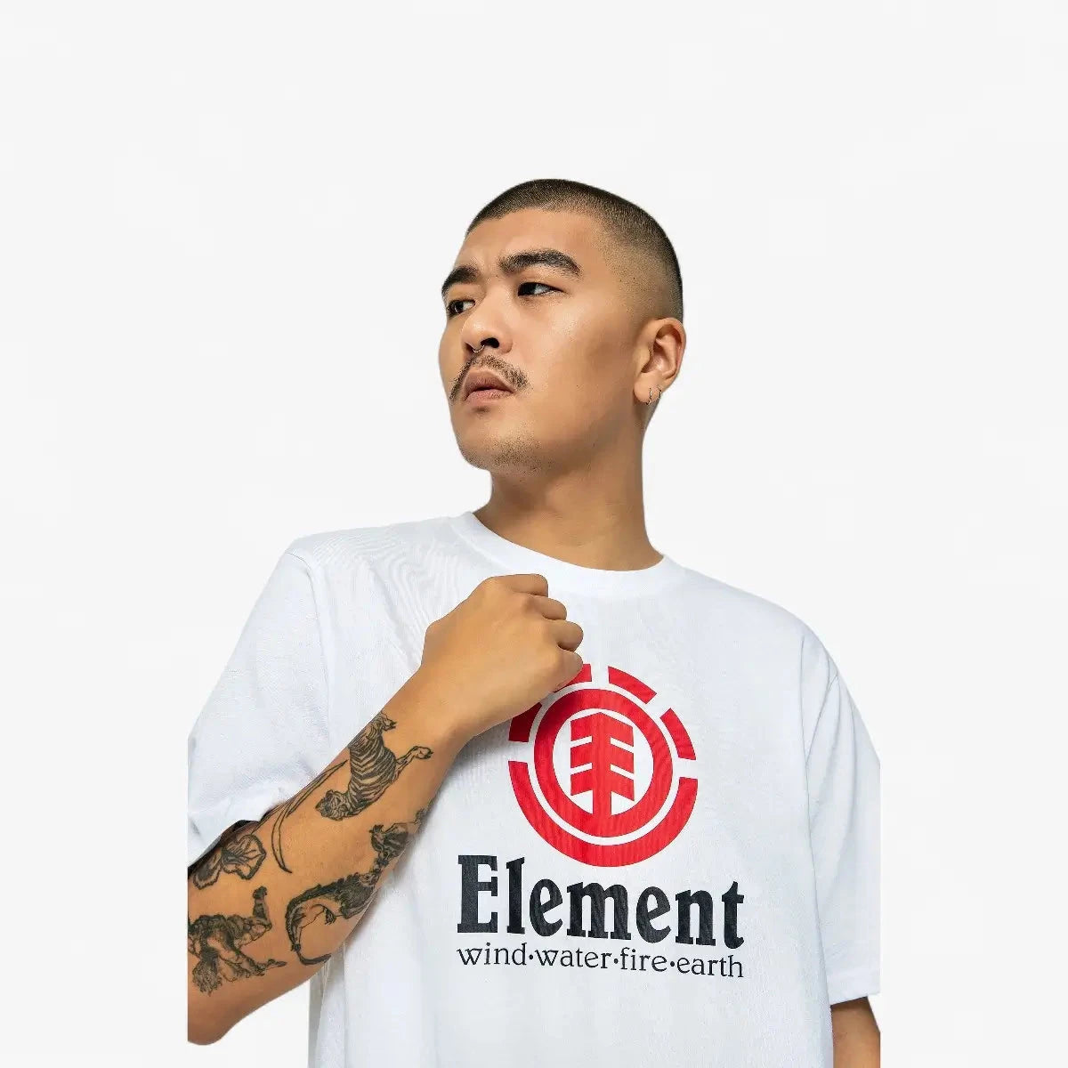 Element Mens Vertical Short Sleeve Tee Optic White – Brands Megastore